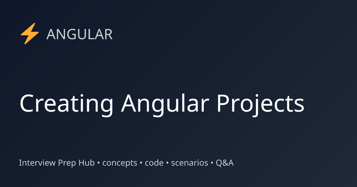 Creating Angular Projects - Angular | Tech Interview Prep Hub