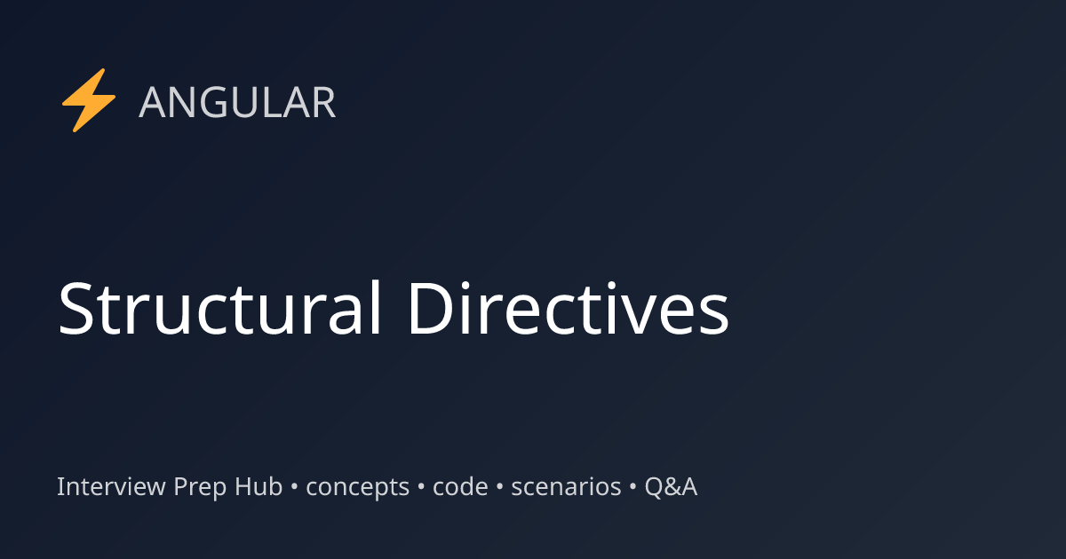 Structural Directives - ANGULAR | Tech Interview Prep Hub