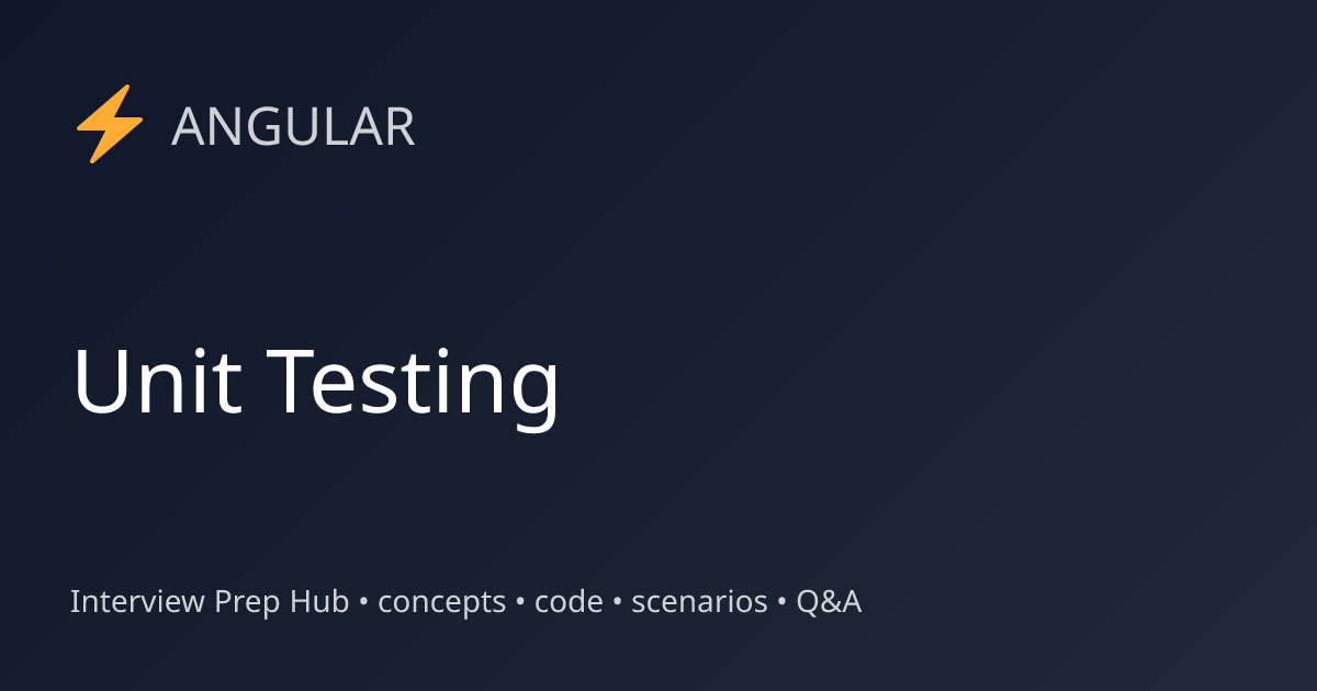 Unit Testing - Angular | Tech Interview Prep Hub