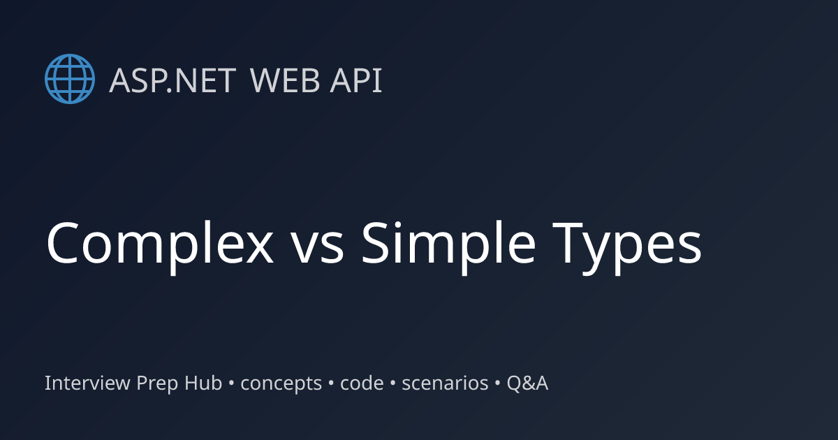 Complex vs Simple Types - ASP.NET Web API | Tech Interview Prep Hub