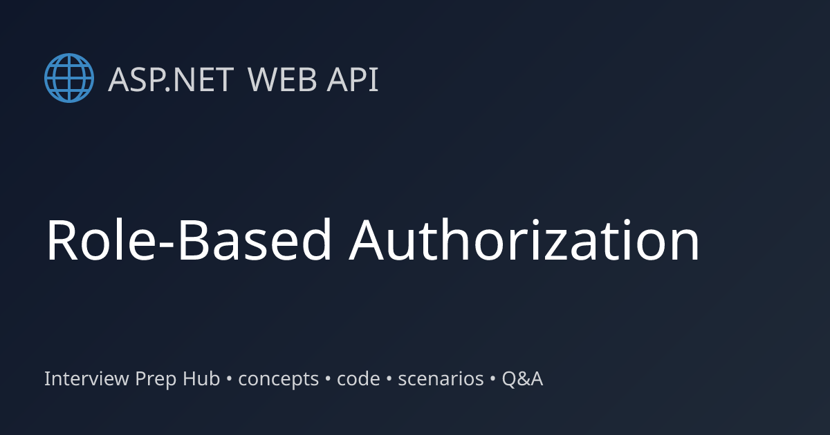 Role-Based Authorization - ASP.NET Web API | Tech Interview Prep Hub