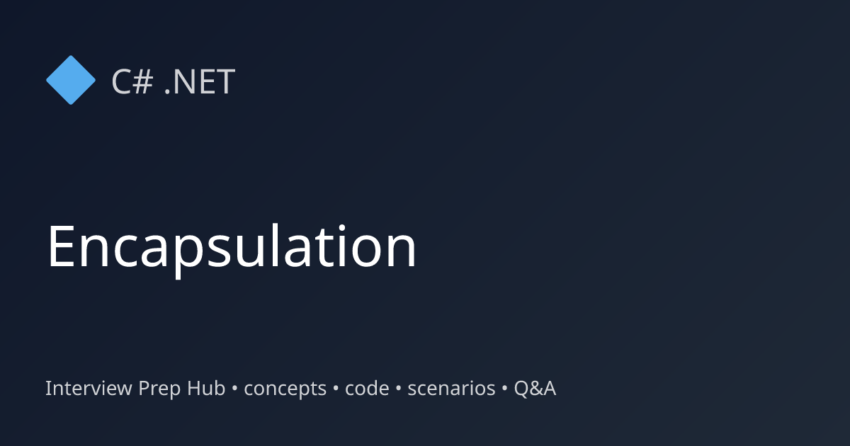 Encapsulation - C# .NET | Tech Interview Prep Hub