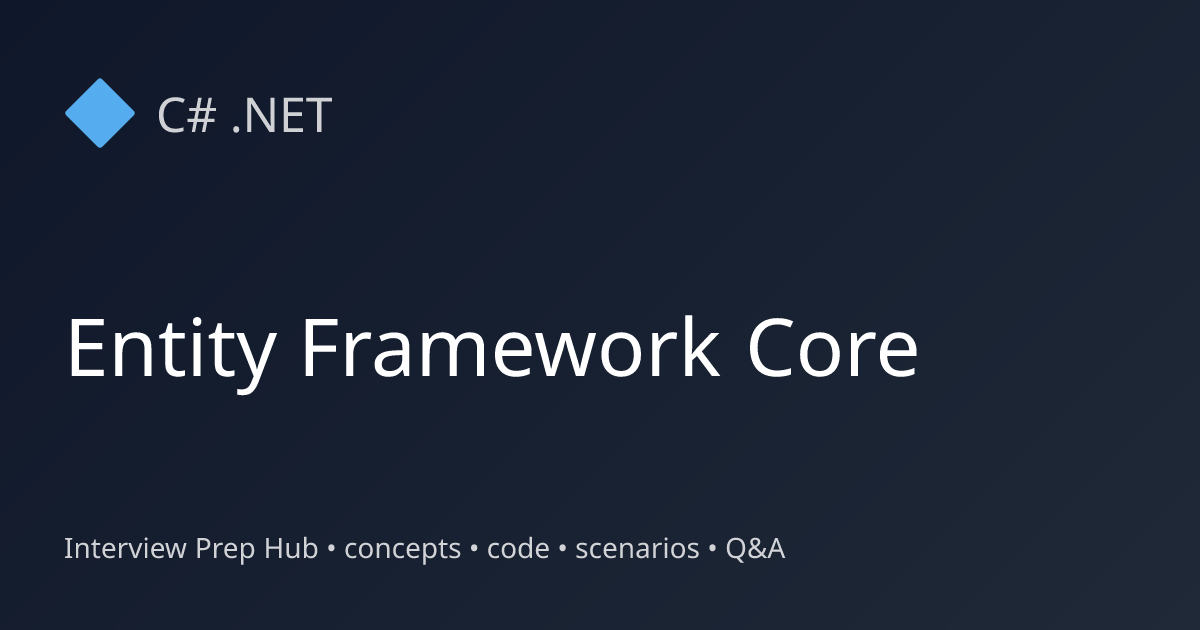 Entity Framework Core - C# .NET | Tech Interview Prep Hub