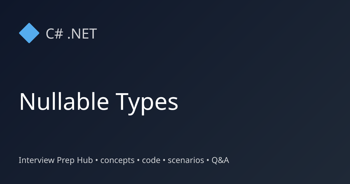 Nullable Types - C# .NET | Tech Interview Prep Hub