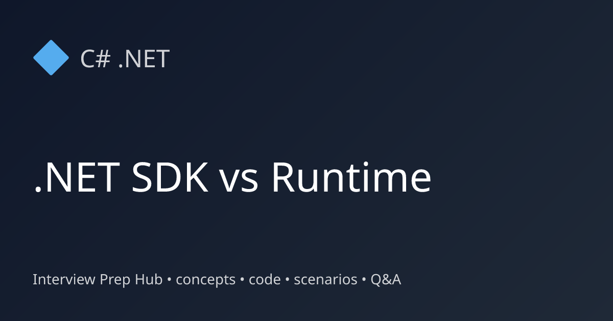 Net Sdk Vs Runtime C Net Tech Interview Prep Hub