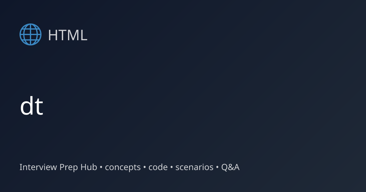 dt - HTML | Tech Interview Prep Hub