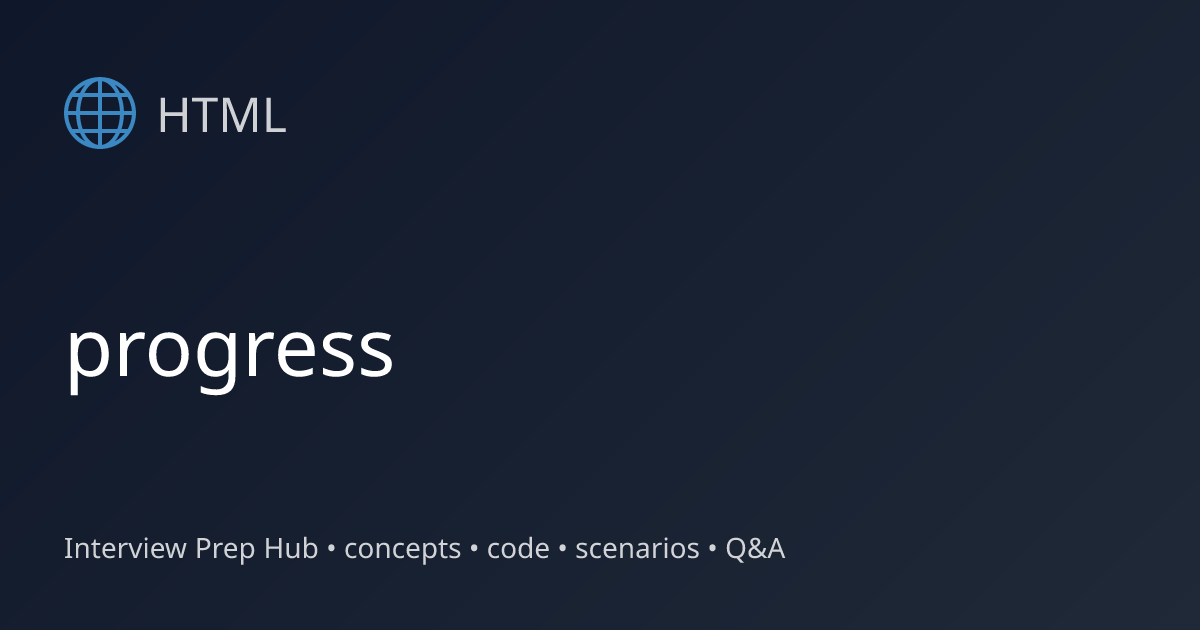 progress - HTML | Tech Interview Prep Hub