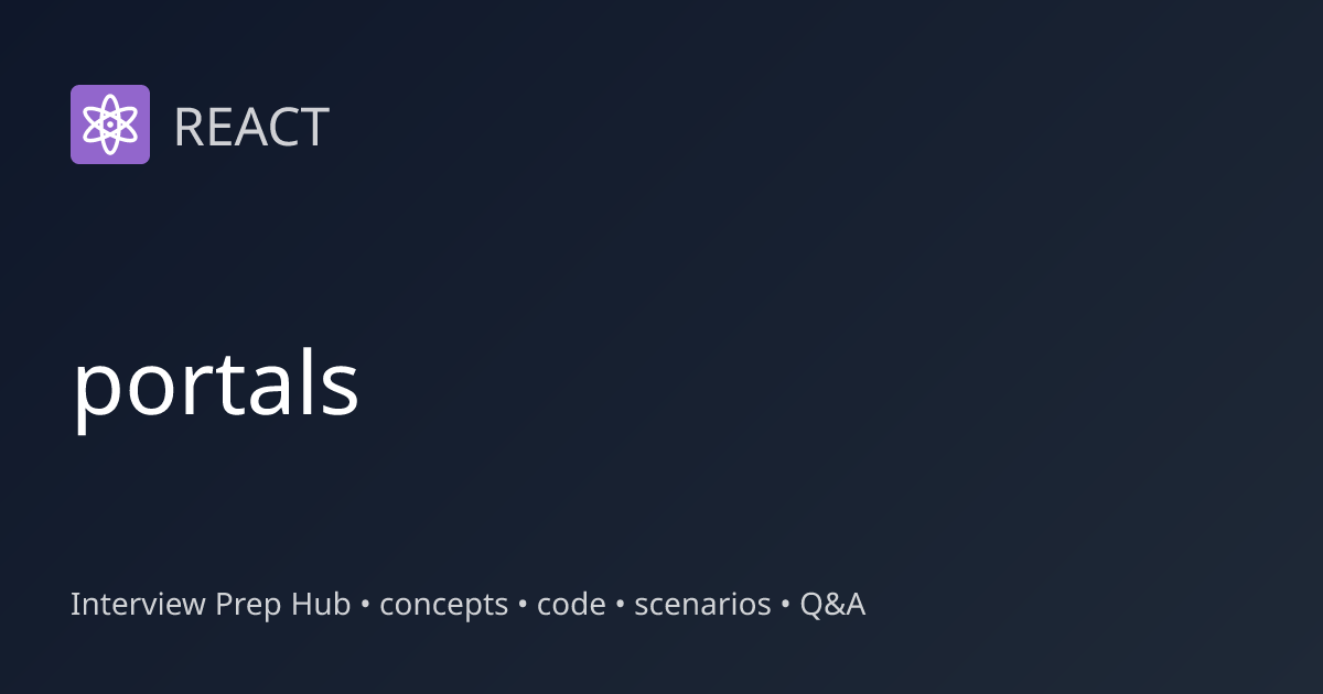 portals - React | Tech Interview Prep Hub