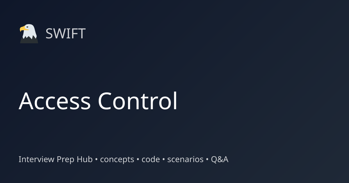 Access Control - Swift | Tech Interview Prep Hub